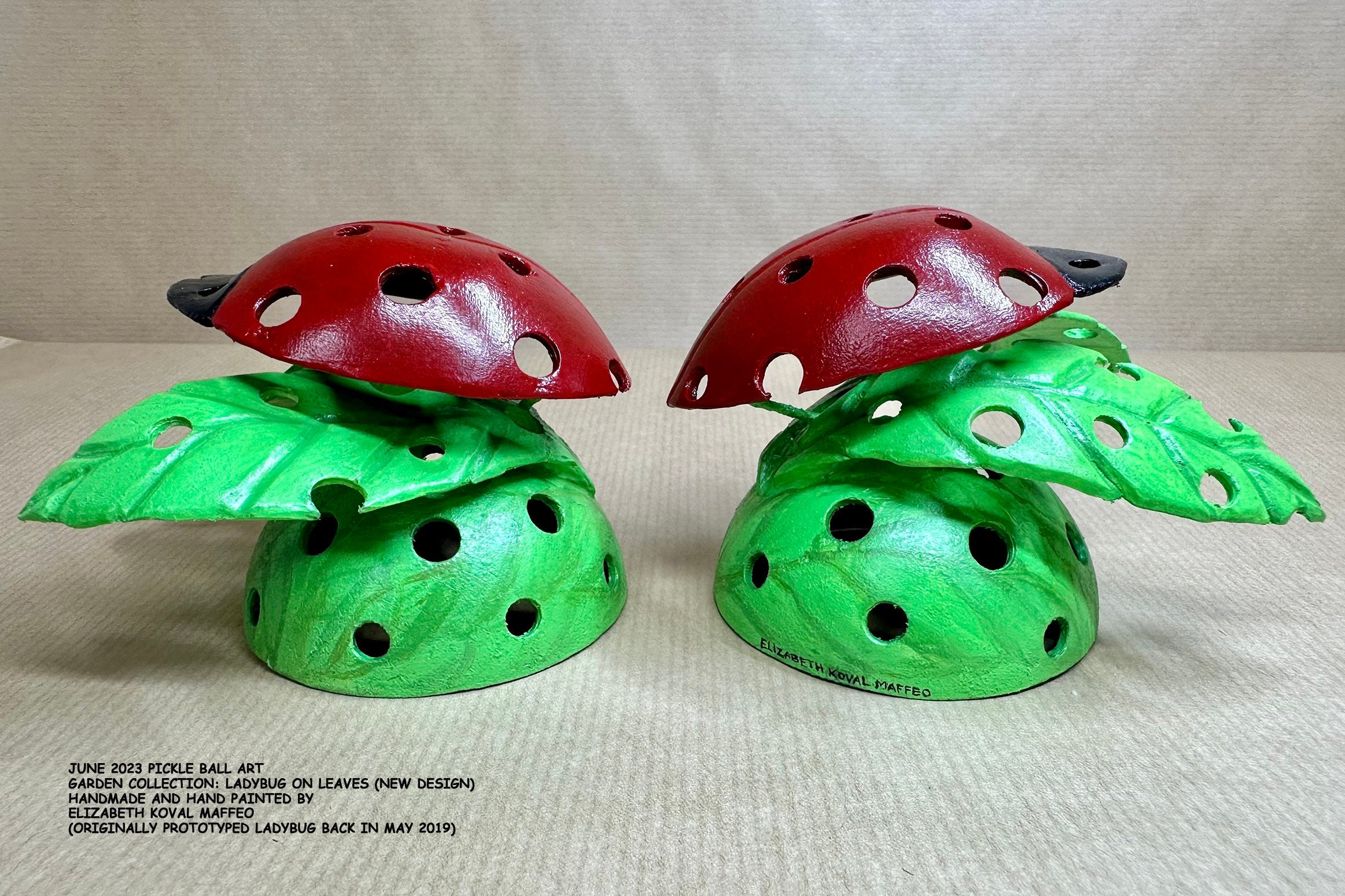 Ladybug on Leaves - Handmade Recycled Pickleball Art - Etsy