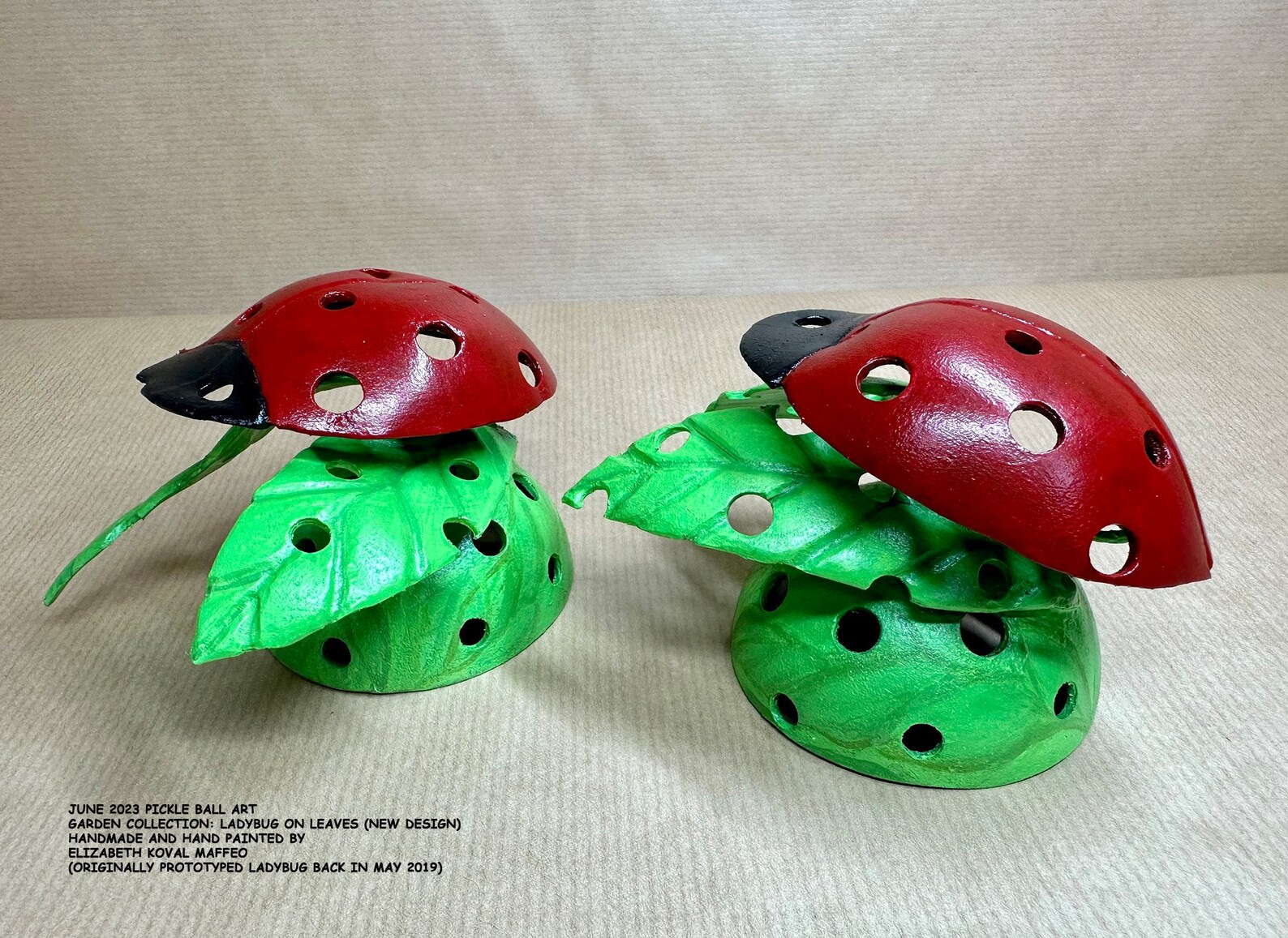 Ladybug on Leaves - Handmade Recycled Pickleball Art - Etsy