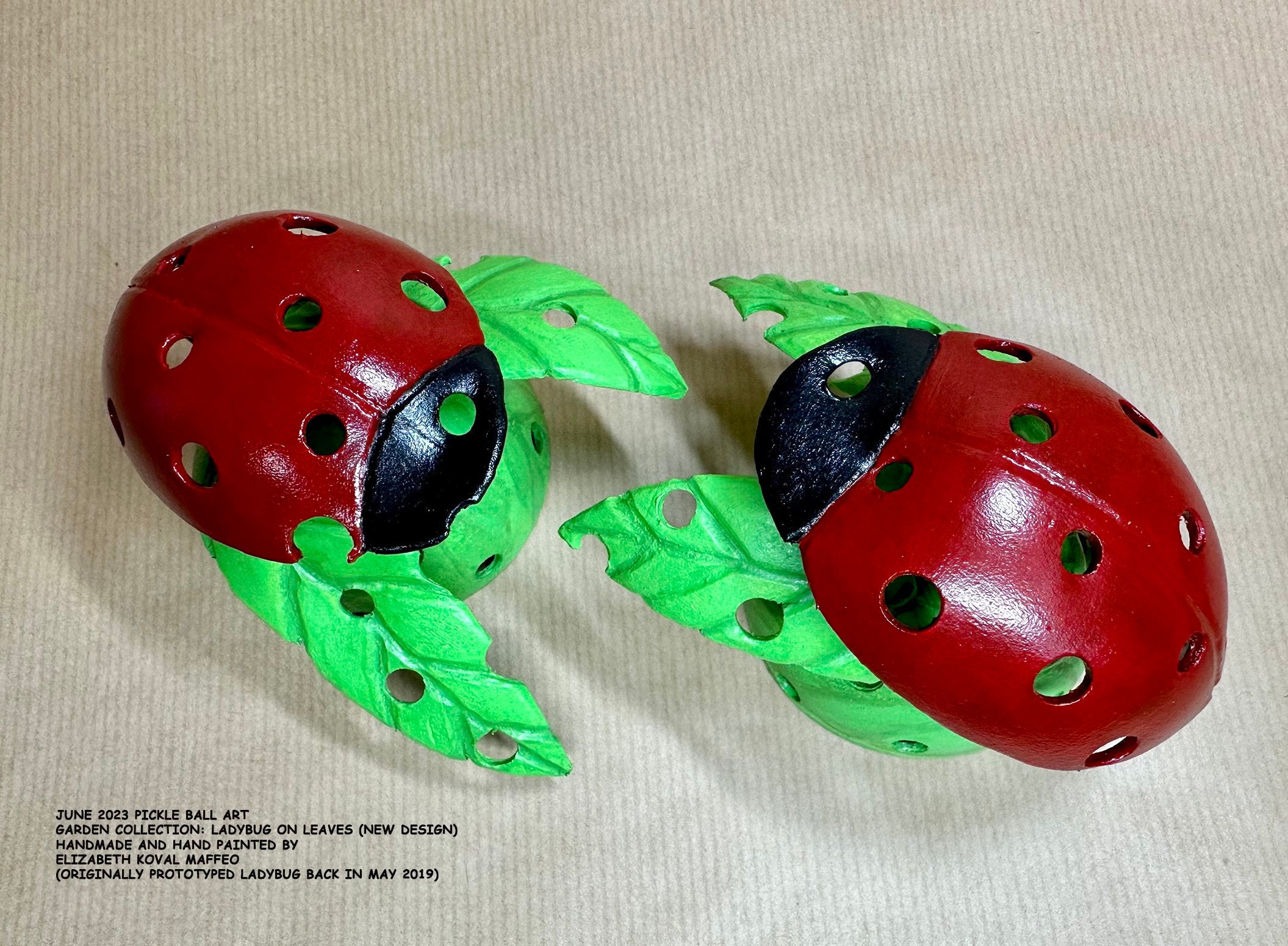 Ladybug on Leaves - Handmade Recycled Pickleball Art - Etsy