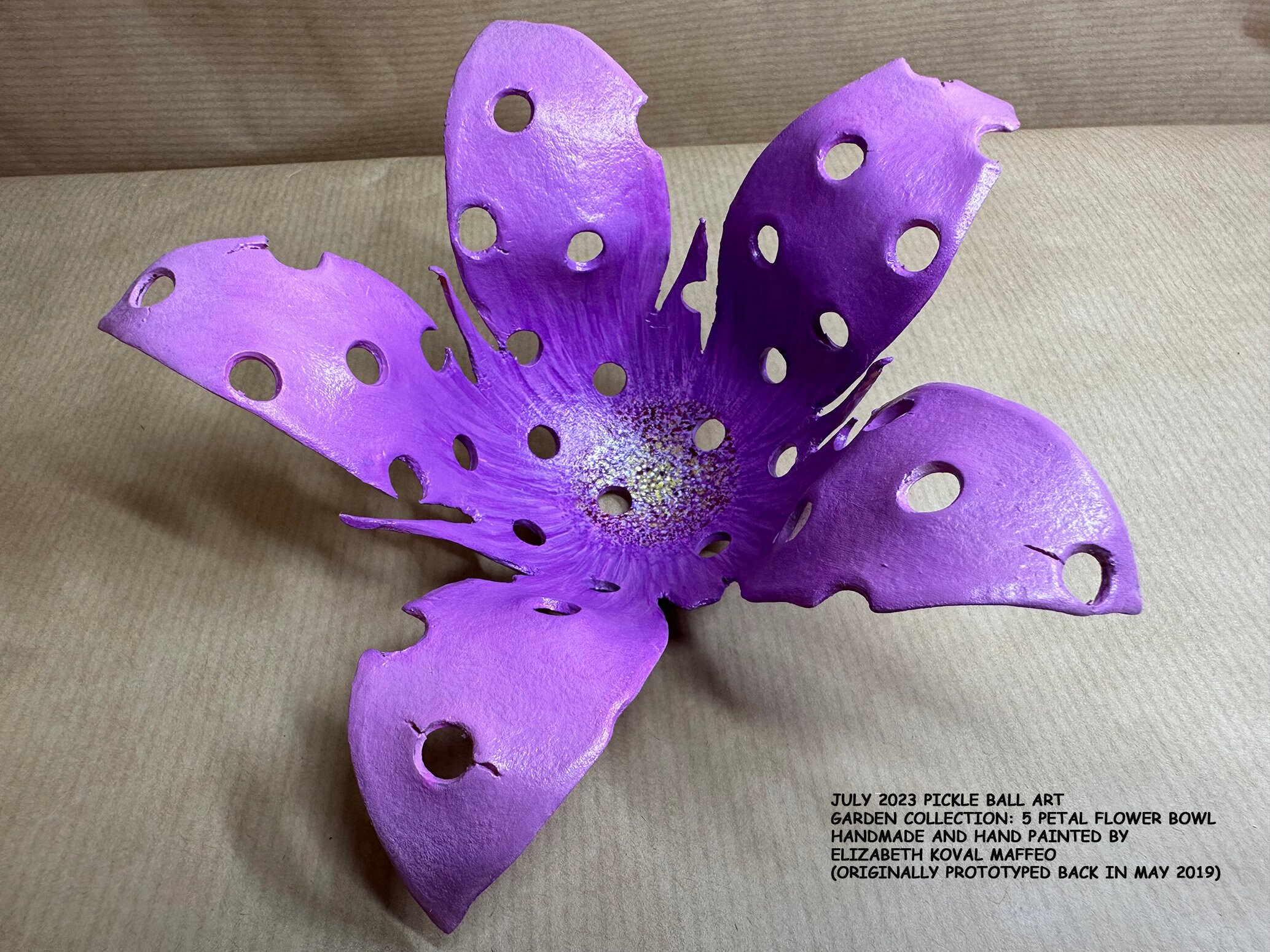 Flower Bowl (5 Petals) - Handmade Recycled Pickleball Art (free ...