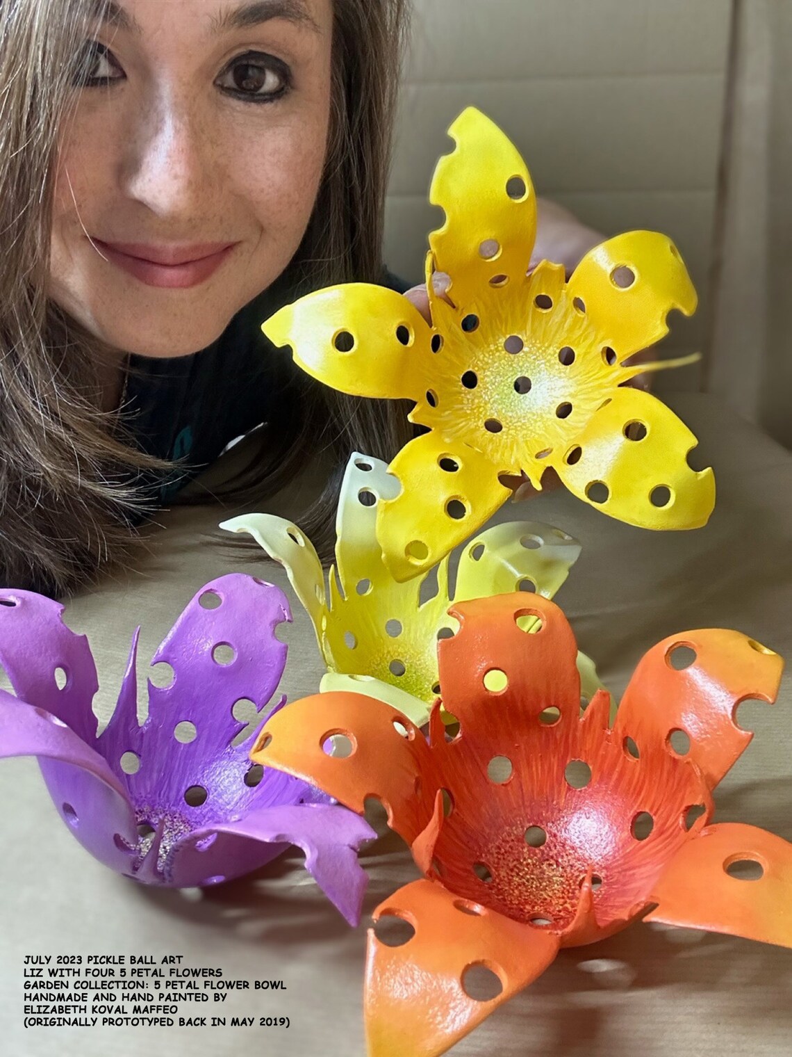 Flower Bowl (5 Petals) - Handmade Recycled Pickleball Art (free ...
