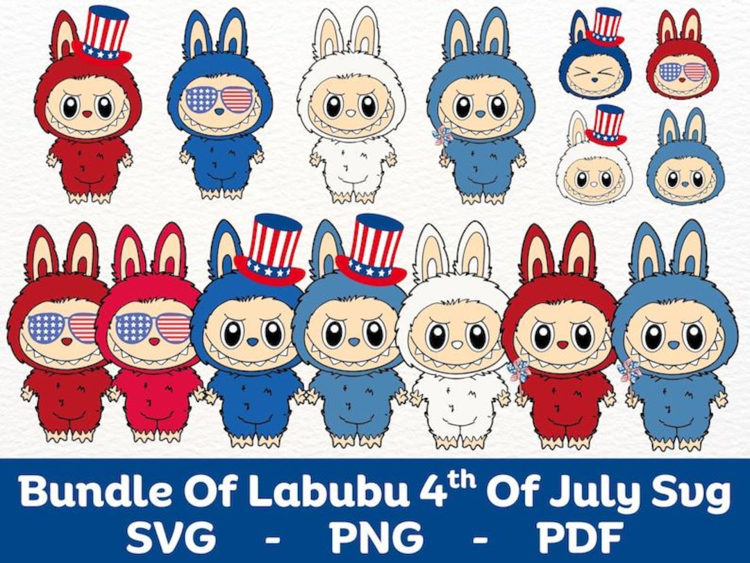 4th of July Labubu SVG Bundle, Patriotic Labubu PNG, Independence Day ...