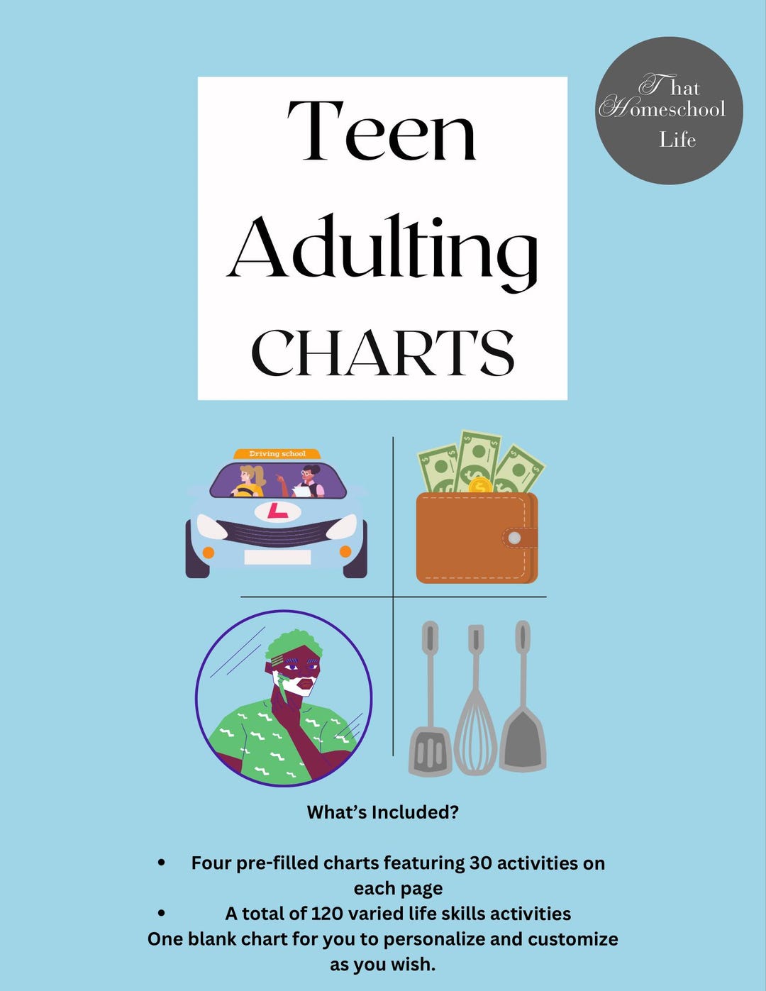 Teen adulting Pre-filled Charts - Etsy