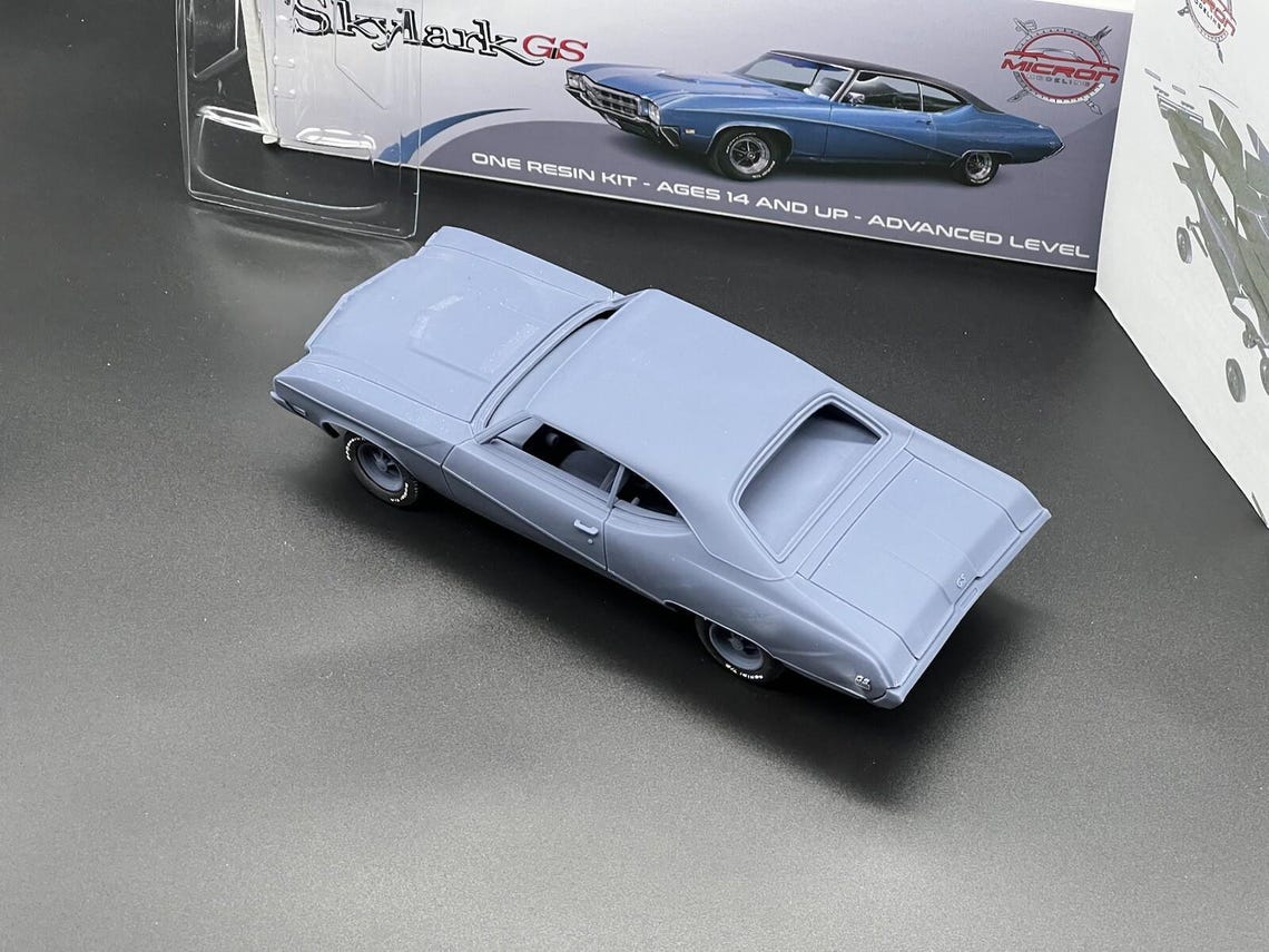 1:25 1969 Buick Skylark GS Resin Model Kit With Rubber Tires and Clear ...