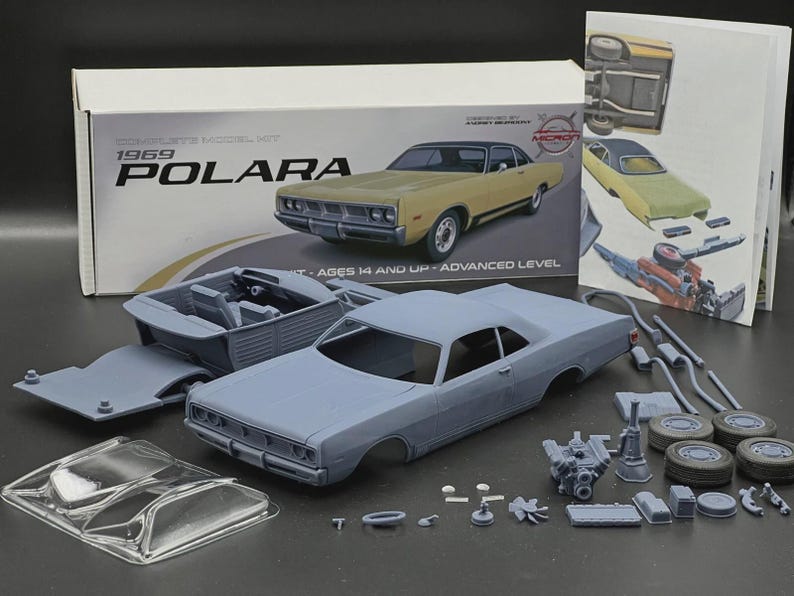 1/25 1969 Dodge Polara Resin Model Kit With Engine, Windows & Tires - Etsy