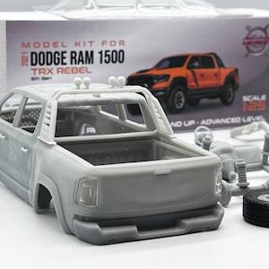 1:25 RAM 1500 TRX Rebel 5th Gen Resin Model Kit With Rubber Tires and ...