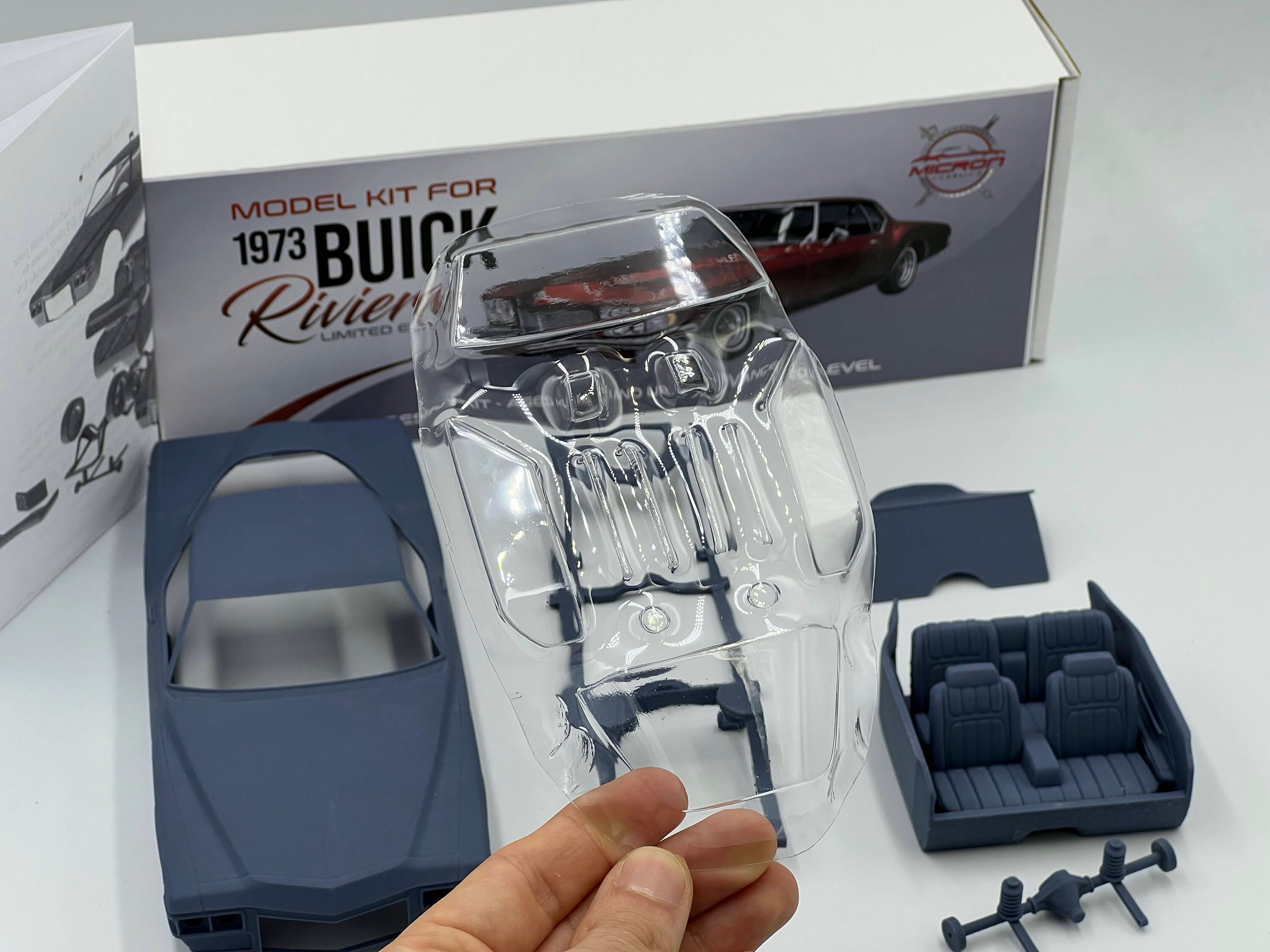 1:25 1973 Buick Riviera Boattail Resin Kit With Windows, Rubber Tires ...