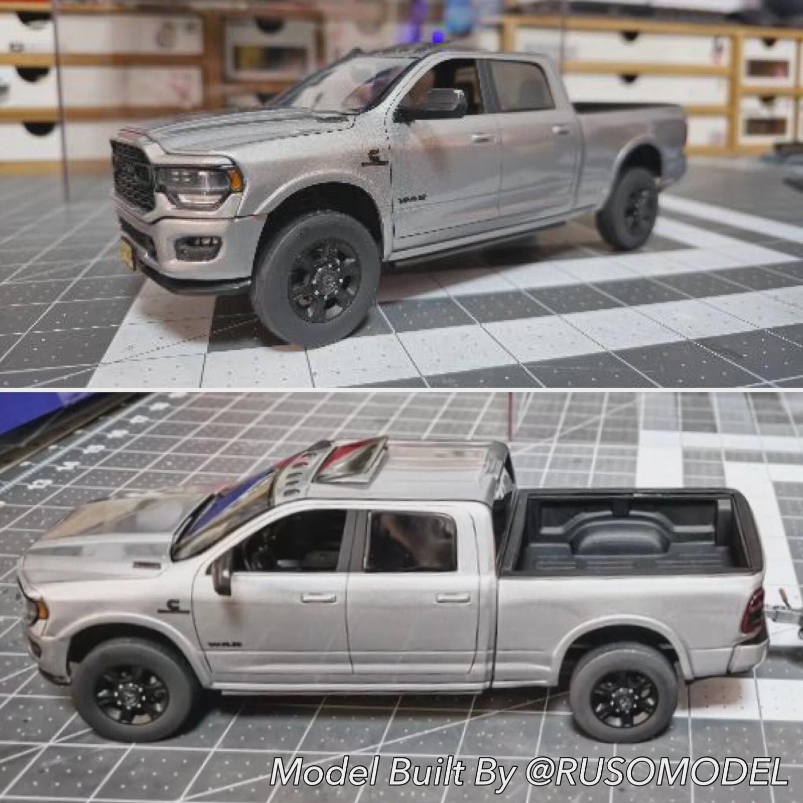 1:25 RAM 2500 5th Gen Resin Model Kit With Rubber Tires and Clear Parts ...
