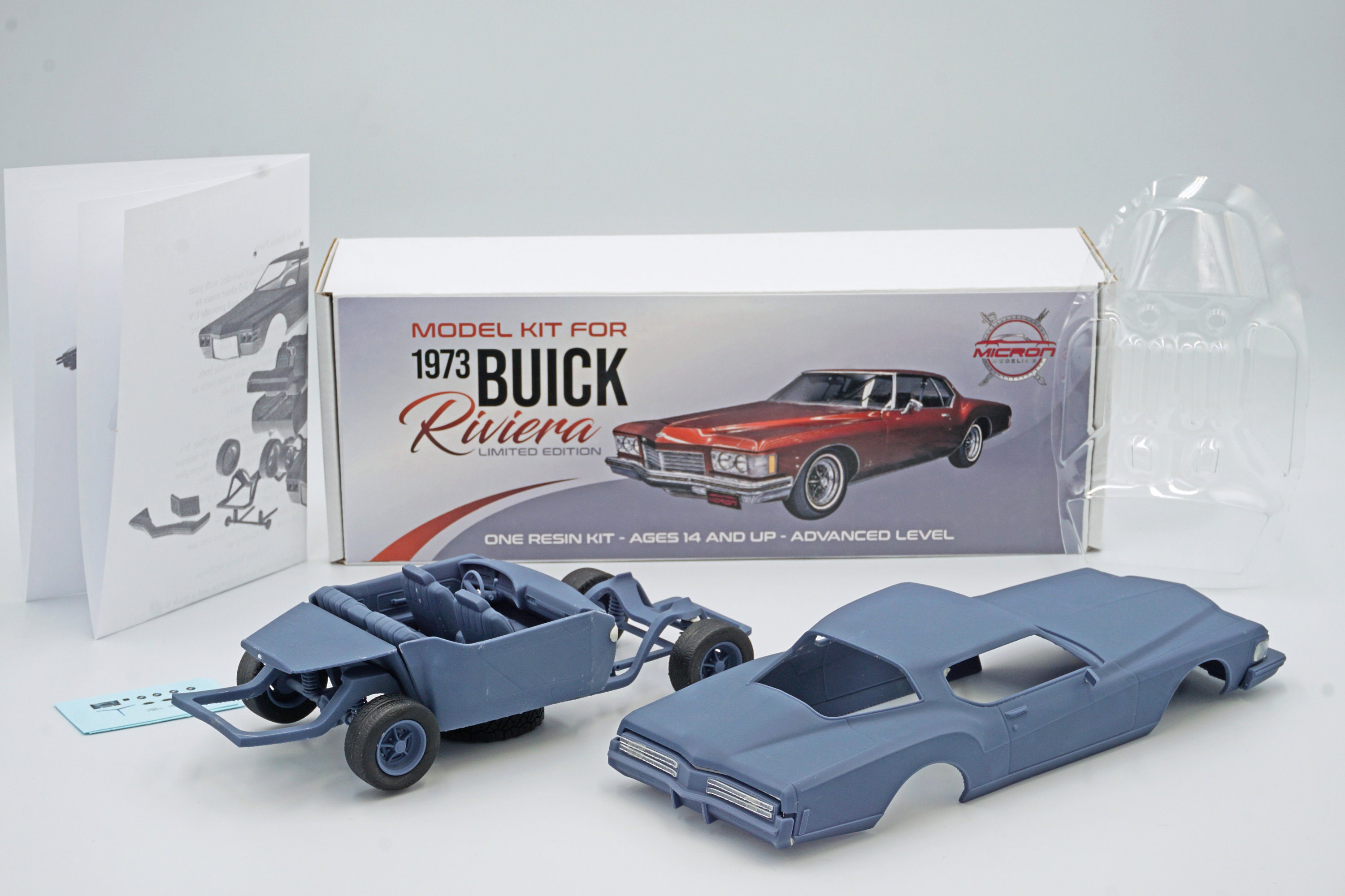 1:25 1973 Buick Riviera Boattail Resin Kit With Windows, Rubber Tires ...