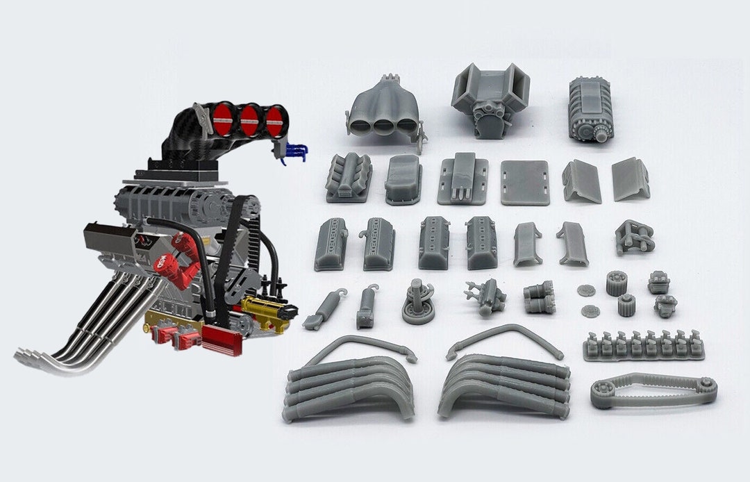 Funny Car Blown Nitro HEMI Engine Kit | Scales 1/24 1/25 1/18 1/16 ...