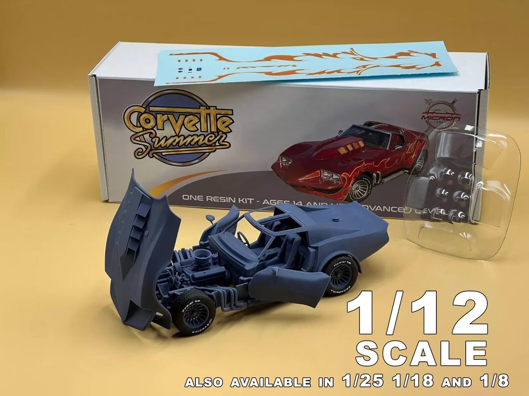 1:12 Scale Corvette Summer Model Kit With Decals, Rubber Tires and ...