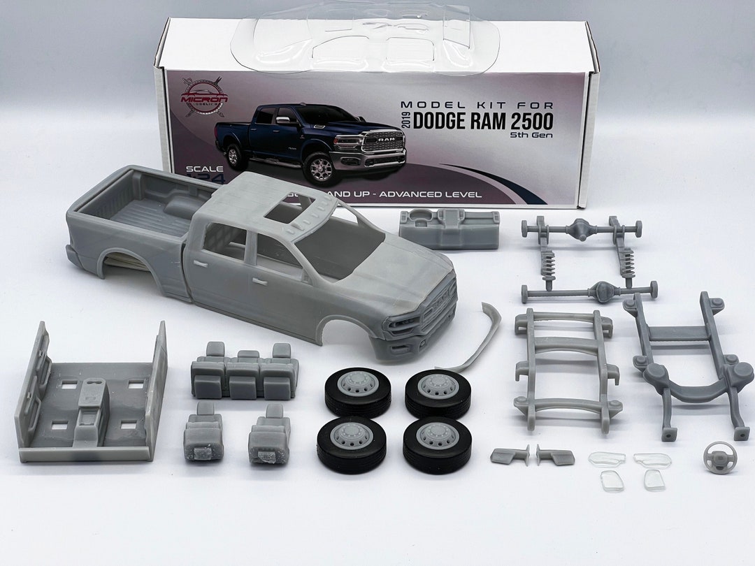 1:25 RAM 2500 5th Gen Resin Model Kit With Rubber Tires and Clear Parts ...