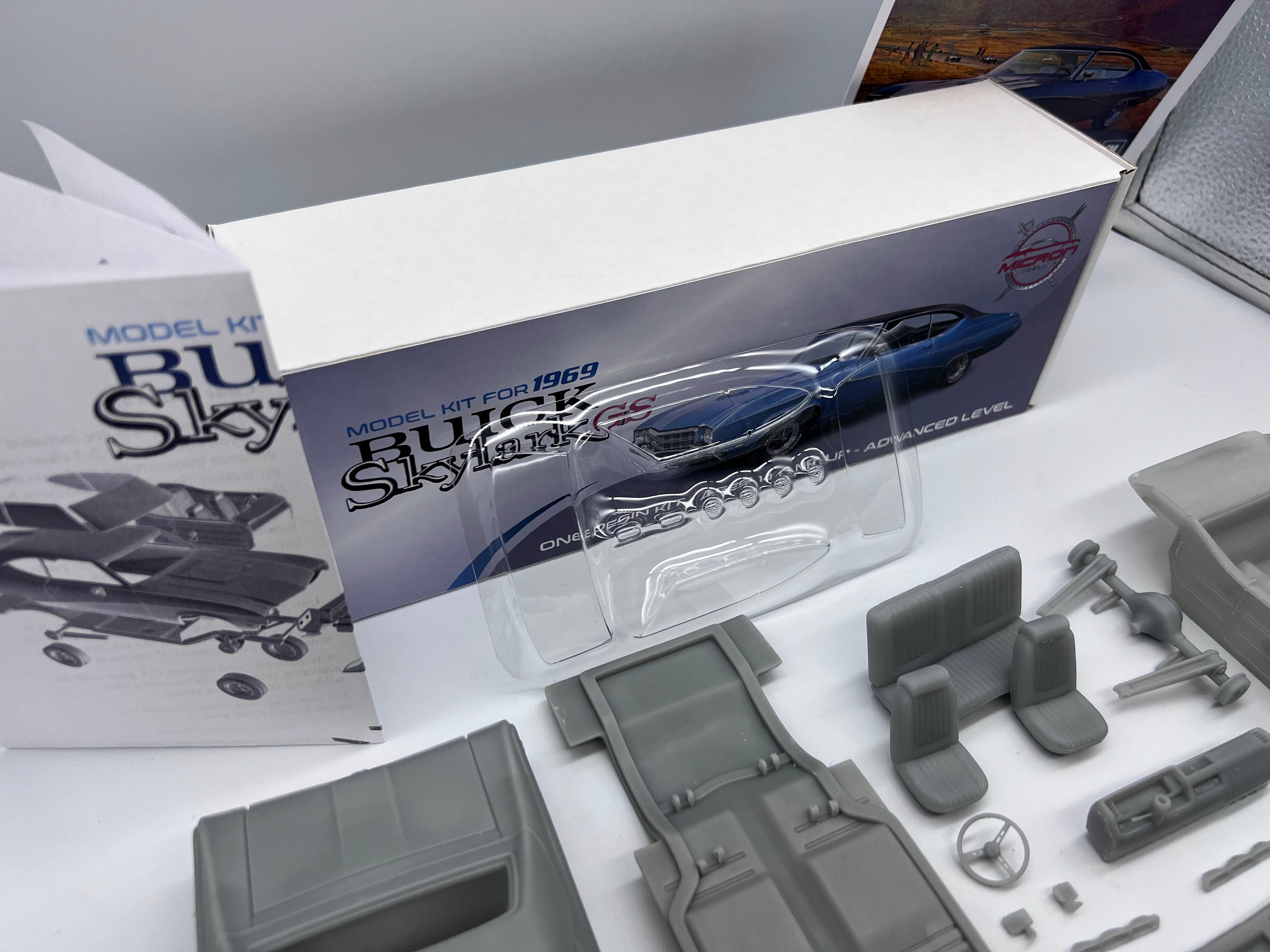 1:25 1969 Buick Skylark GS Resin Model Kit With Rubber Tires and Clear ...