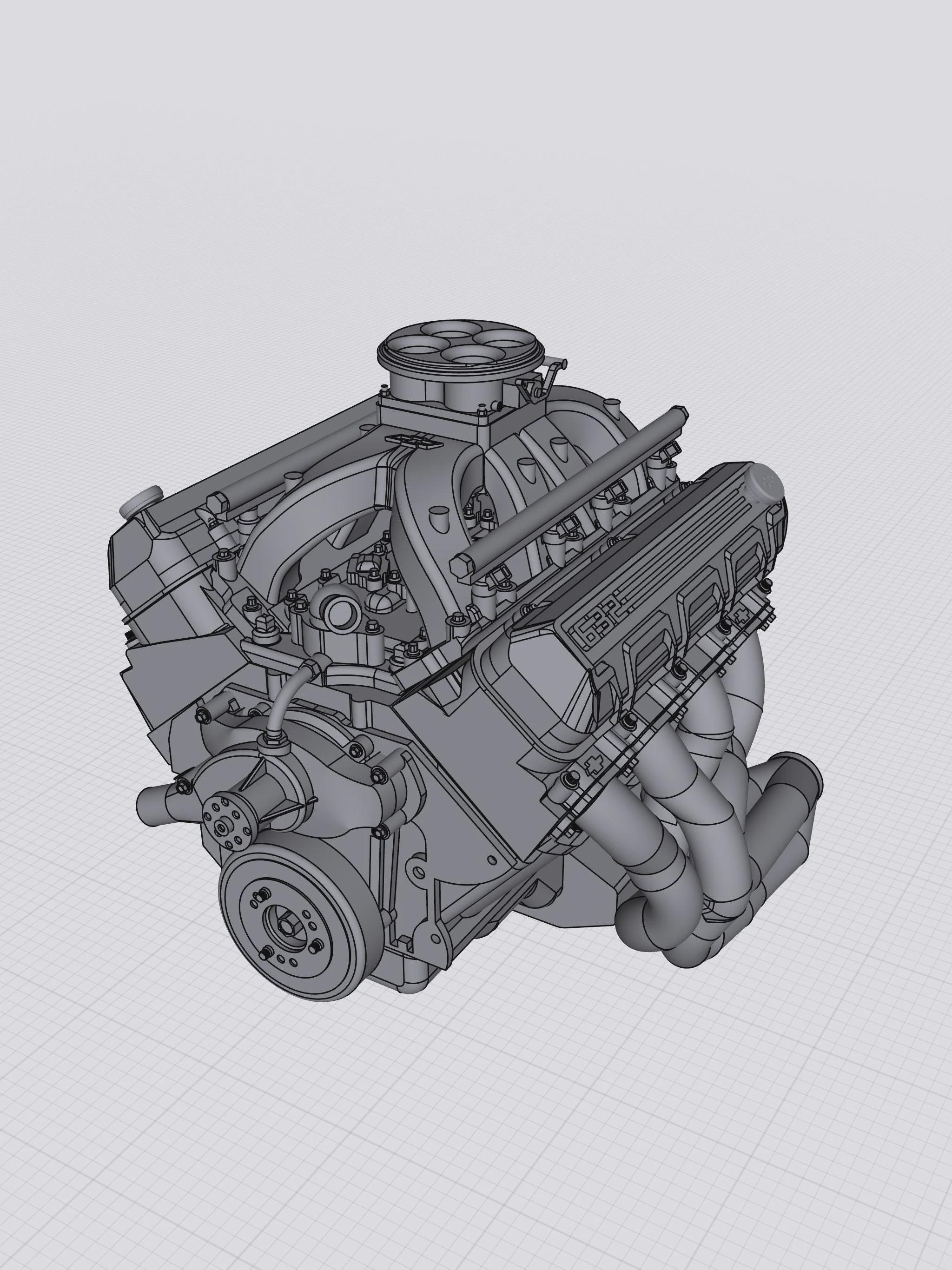 Chevy 632 Crate Engine Kit | Scales 1/64 1/24 1/25 1/18 1/16 1/10 1/8 ...