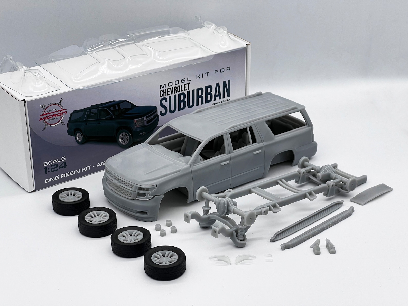 1:24 Chevrolet Suburban 11th Gen 2015-2020 Model Kit Resin With Clear ...