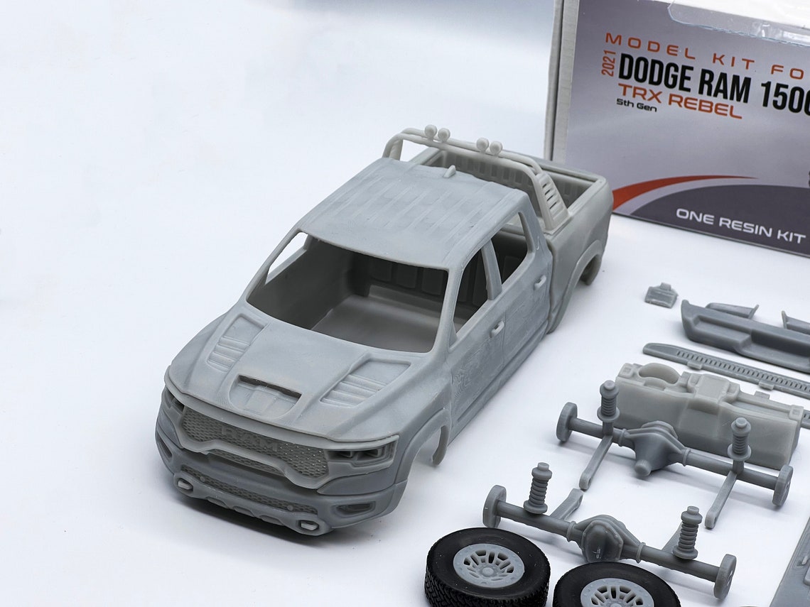 1:25 RAM 1500 TRX Rebel 5th Gen Resin Model Kit With Rubber Tires and ...