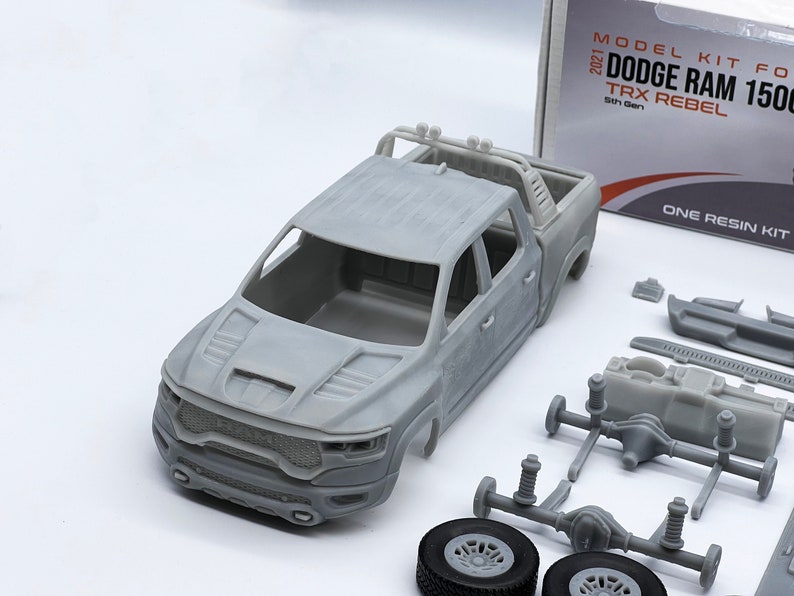 1:25 RAM 1500 TRX Rebel 5th Gen Resin Model Kit With Rubber Tires and ...