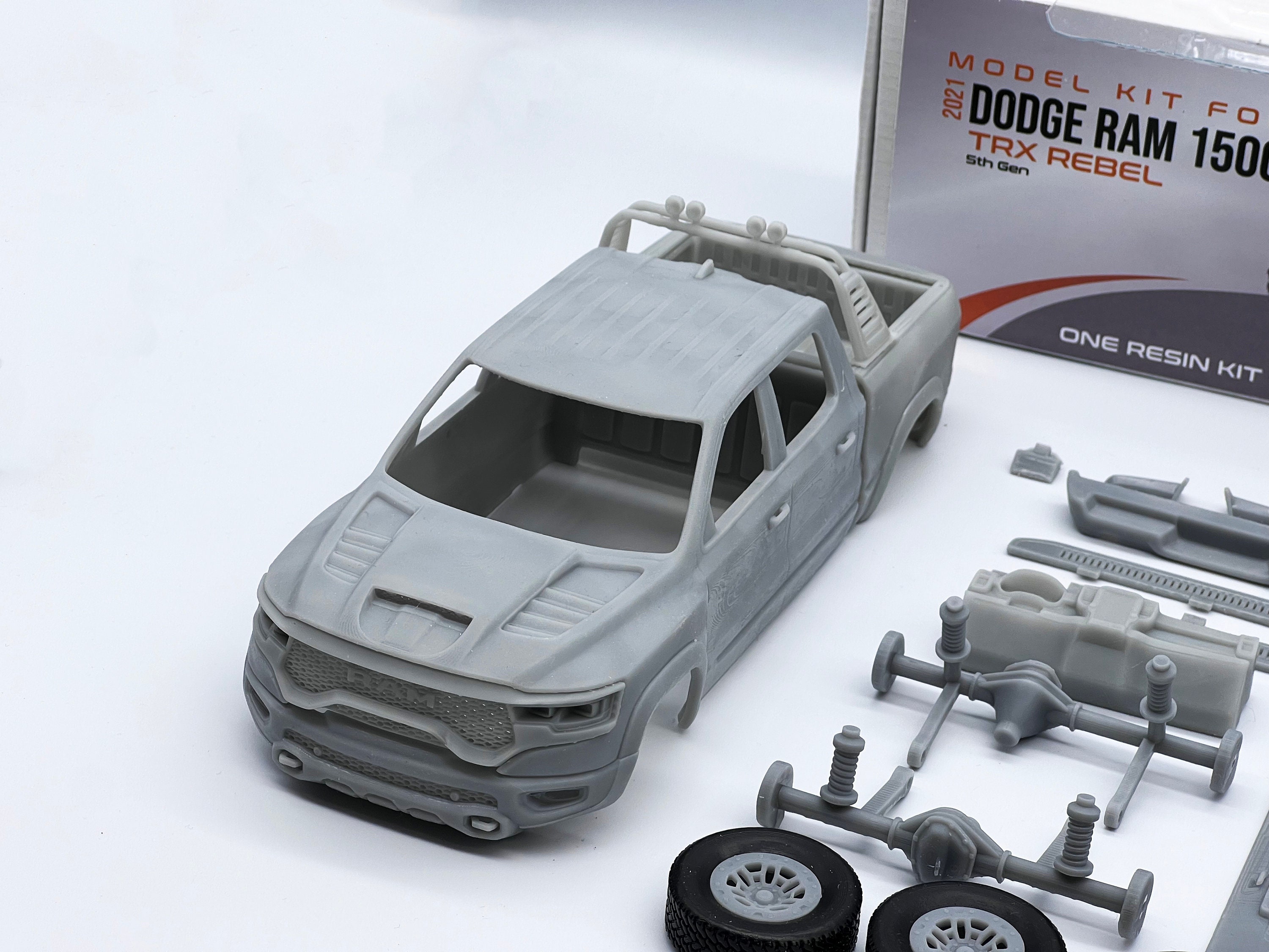 1:25 RAM 1500 TRX Rebel 5th Gen Resin Model Kit With Rubber Tires and ...