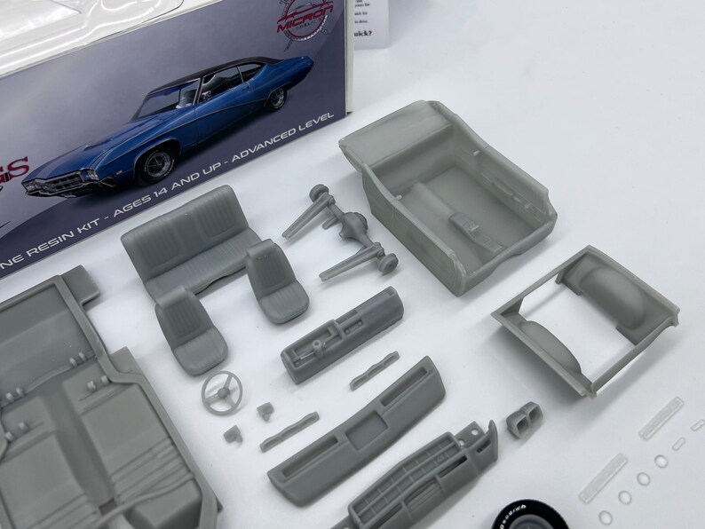 1:25 1969 Buick Skylark GS Resin Model Kit With Rubber Tires and Clear ...