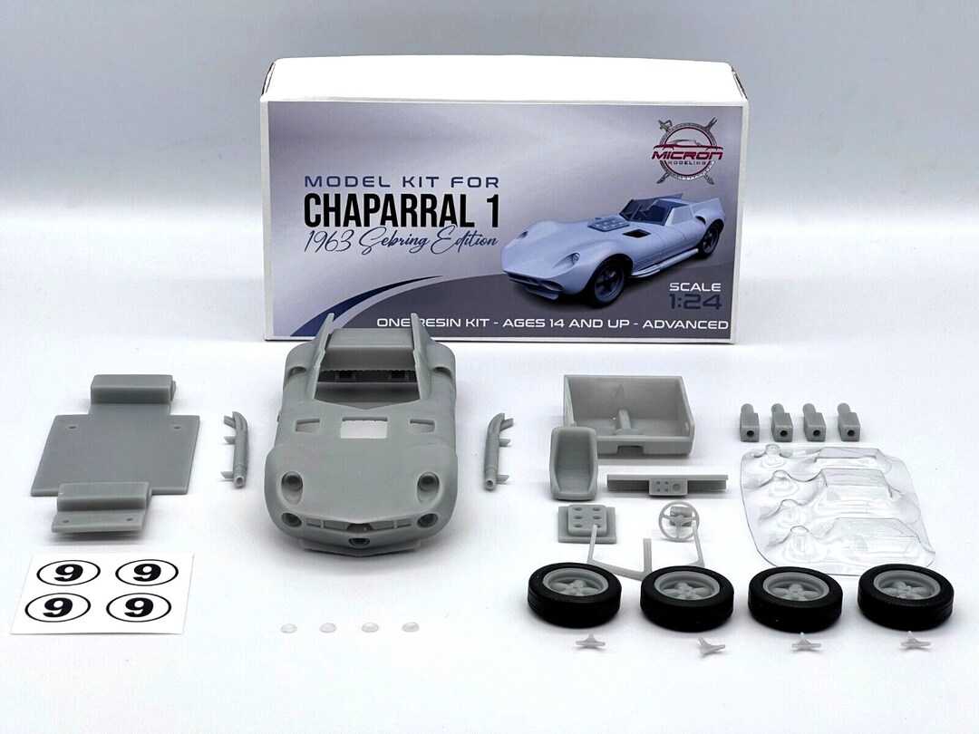 1:24 Chaparral 1 Model Kit 1963 Sebring Jim Hall Vintage Racing 12 ...