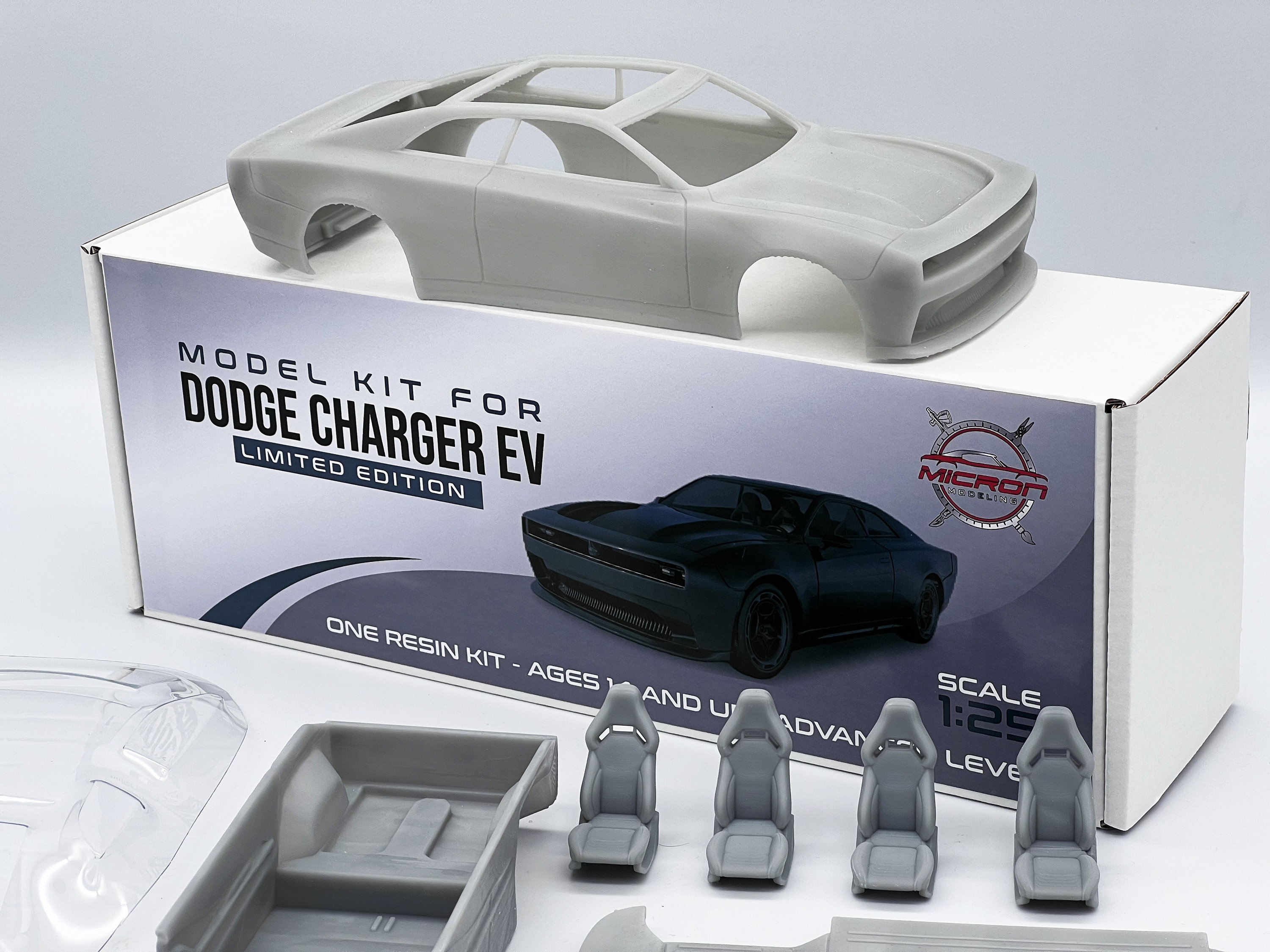 1:25 Dodge Charger EV Daytona SRT Concept Model Kit Resin and Clear ...