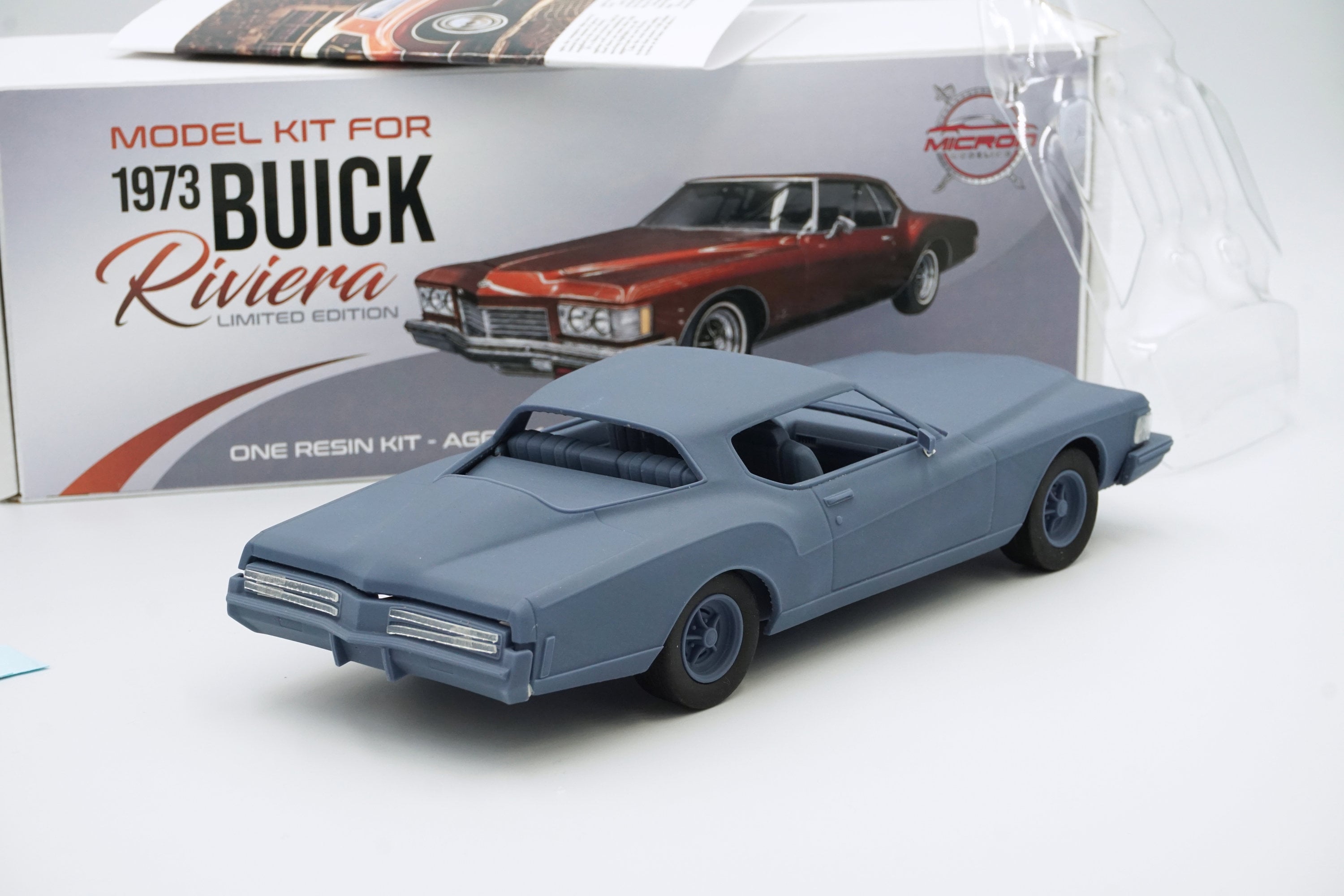 1:25 1973 Buick Riviera Boattail Resin Kit With Windows, Rubber Tires ...