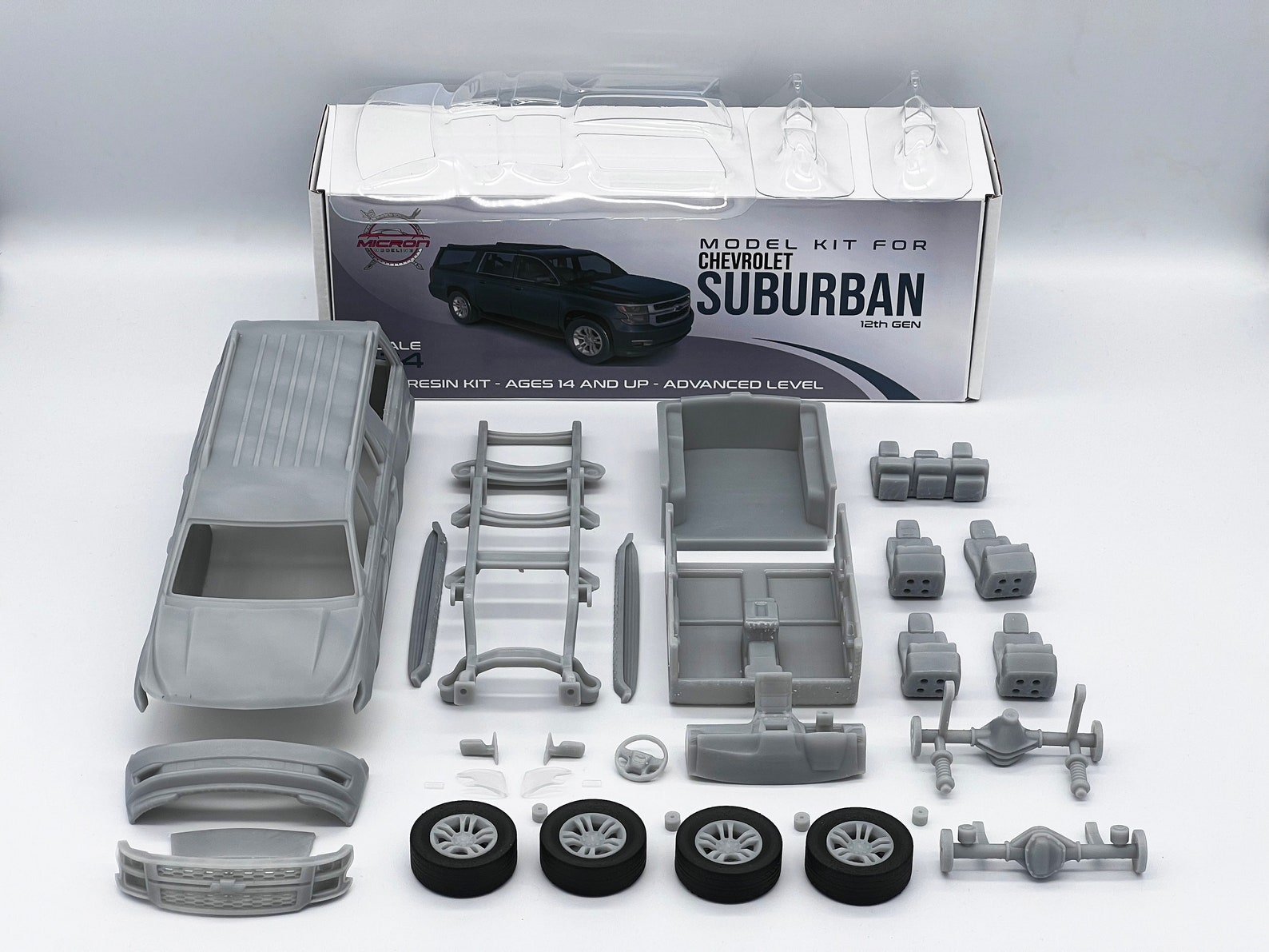 1:24 Chevrolet Suburban 11th Gen 2015-2020 Model Kit Resin With Clear ...