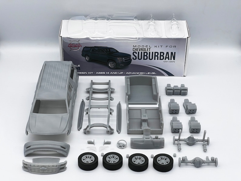 1:24 Chevrolet Suburban 11th Gen 2015-2020 Model Kit Resin With Clear ...