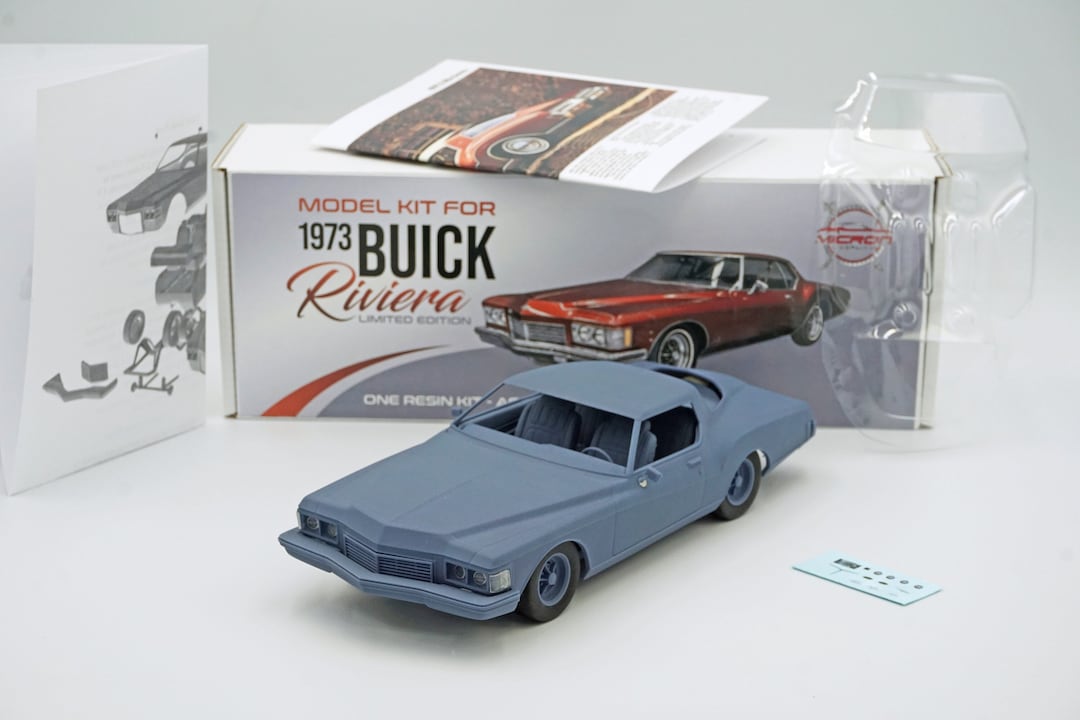 1:25 1973 Buick Riviera Boattail Resin Kit With Windows, Rubber Tires ...