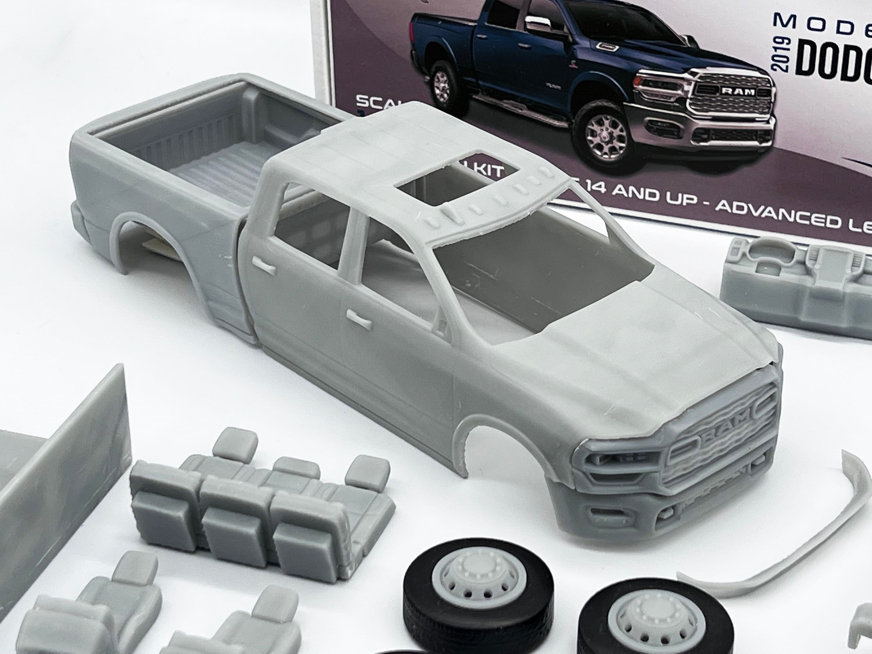 1:25 RAM 2500 5th Gen Resin Model Kit With Rubber Tires and Clear Parts ...