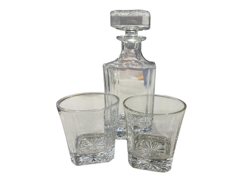 Custom, Wiskey Decanter and Wiskey Rock Glass Set, Gift for Him ...