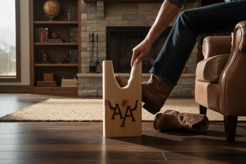 Personalized Wood Boot Jack, Custom Engraved Ranch Decor - Etsy