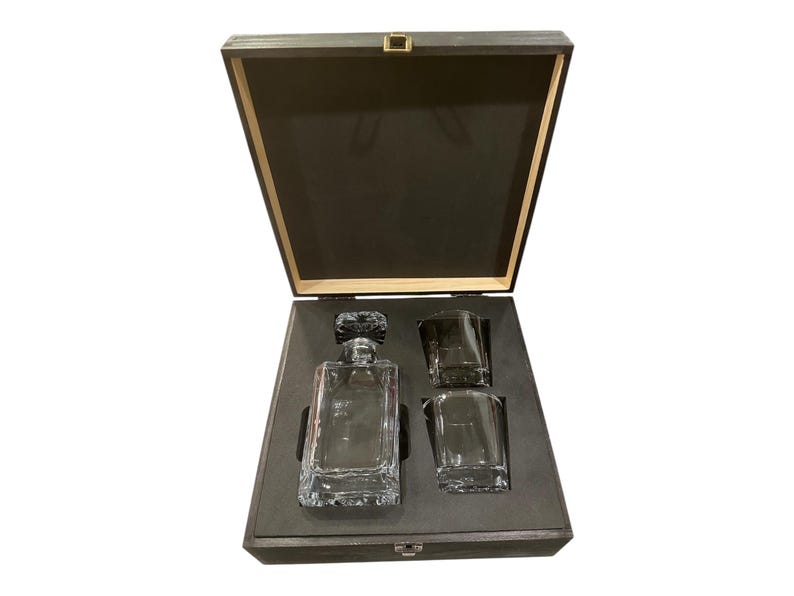 Custom, Wiskey Decanter and Wiskey Rock Glass Set, Gift for Him ...