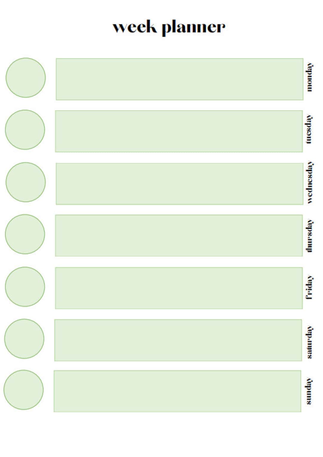 Week Planner, to Do List, Organize List, Printable, Instant Download ...