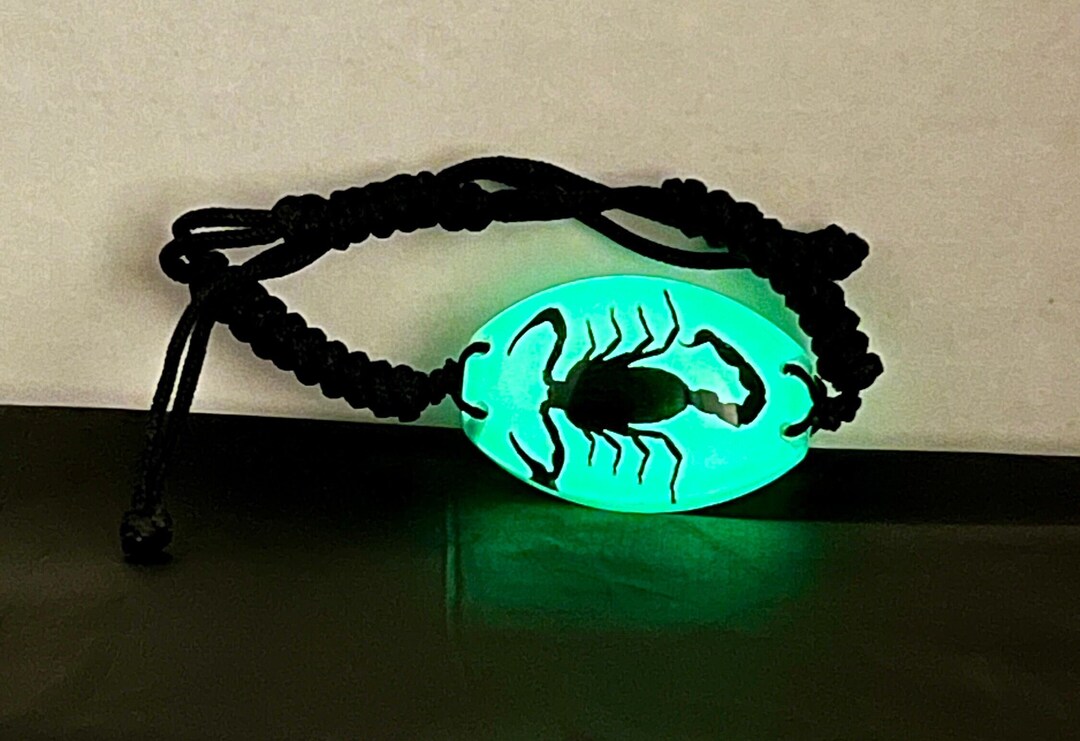 Real Black Scorpion in Glow in the Dark Resin Bracelet Resin Black - Etsy