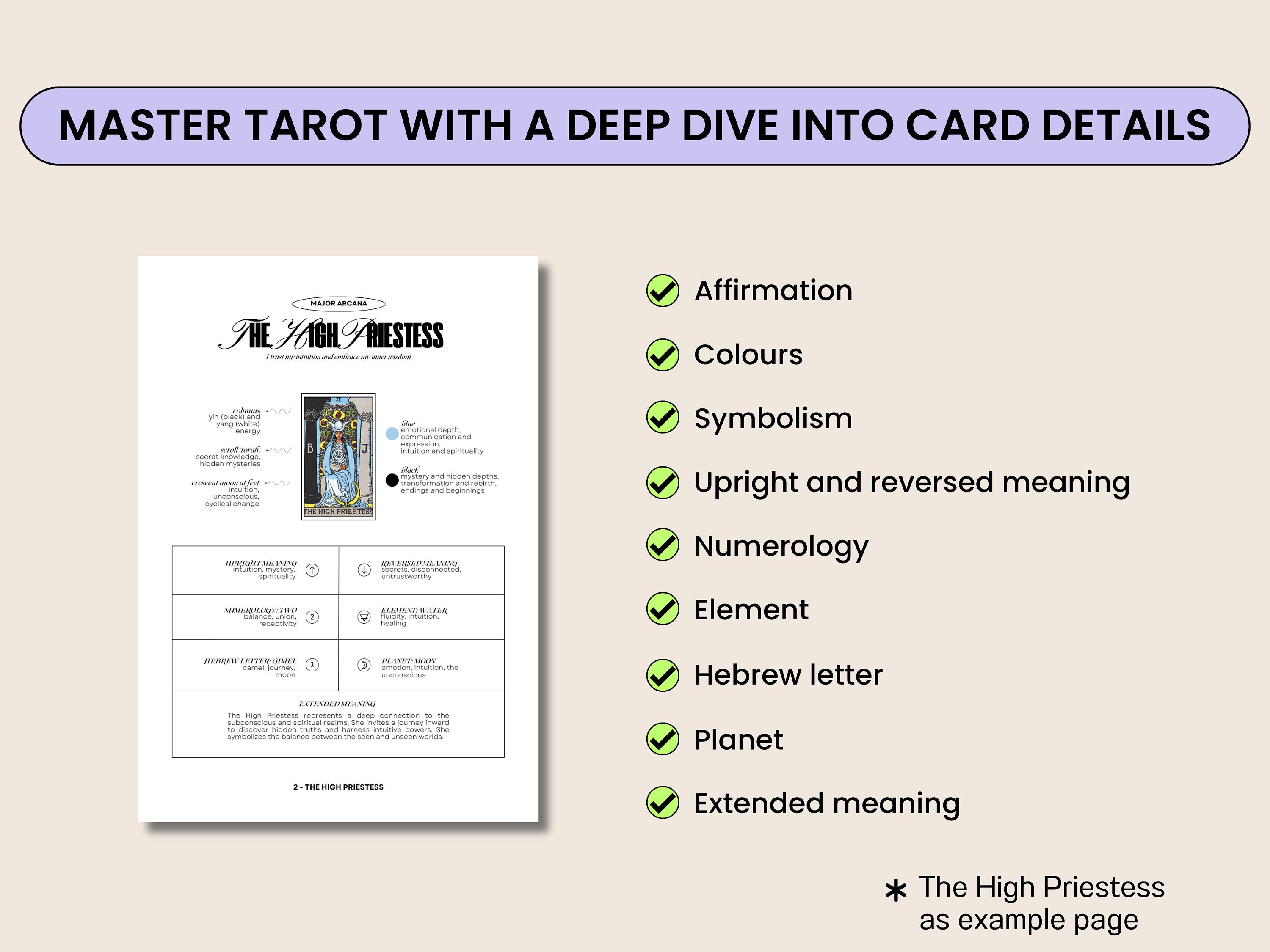 The Devil Tarot Cheat Sheet Detailed A4 PDF Upright & Reversed Meanings ...