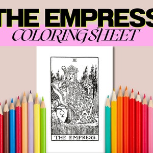 Printable Tarot Coloring Page - the Empress Card | A4 Size | PDF & PNG ...
