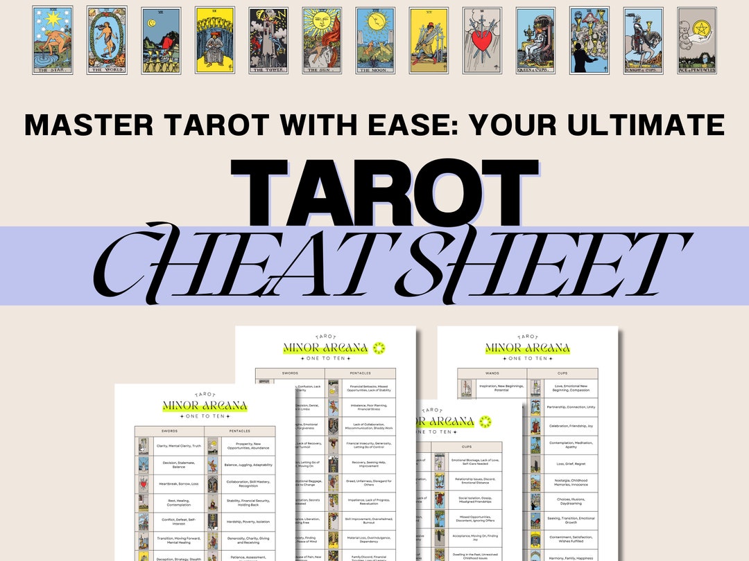 Master Tarot With Ease: Your Ultimate Tarot Cheat Sheet - Etsy UK