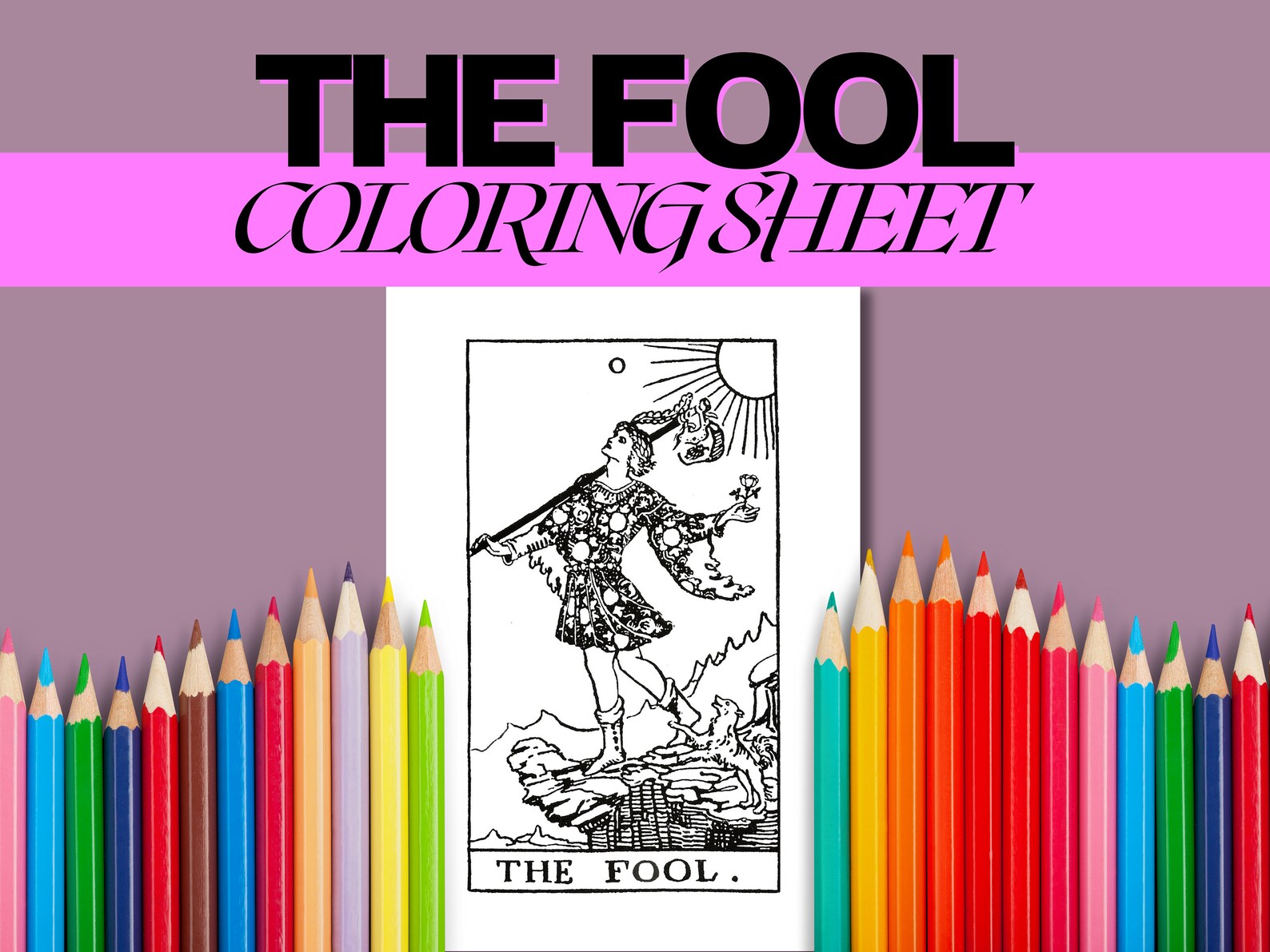 Printable Tarot Coloring Page - the Fool Card | A4 Size | PDF & PNG ...