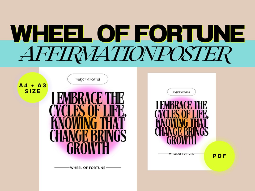 Tarot Card Affirmation Poster: Wheel of Fortune - Etsy