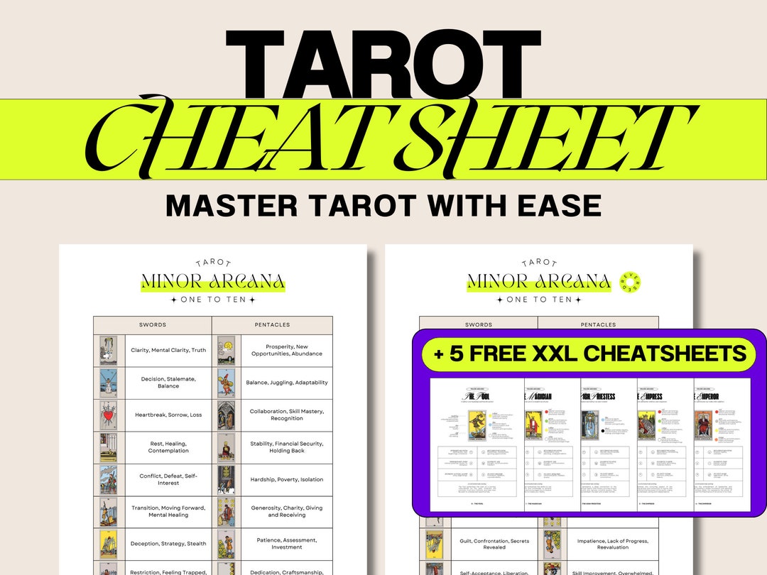 Master Tarot With Ease: Your Ultimate Tarot Cheat Sheet + BONUS - Etsy
