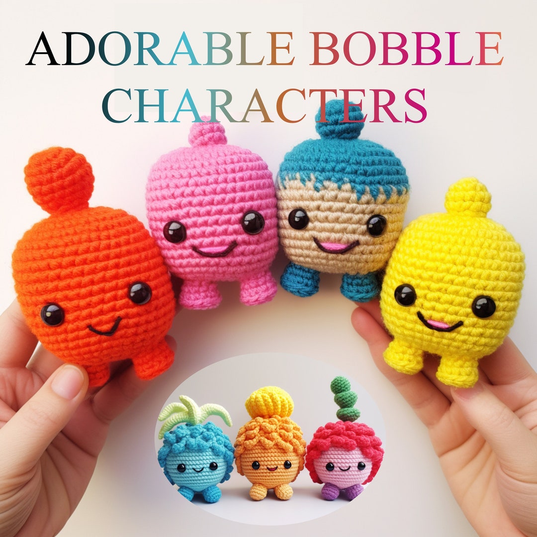 Adorable Cute Bobble Characters for Keyrings Made With Crochet House ...