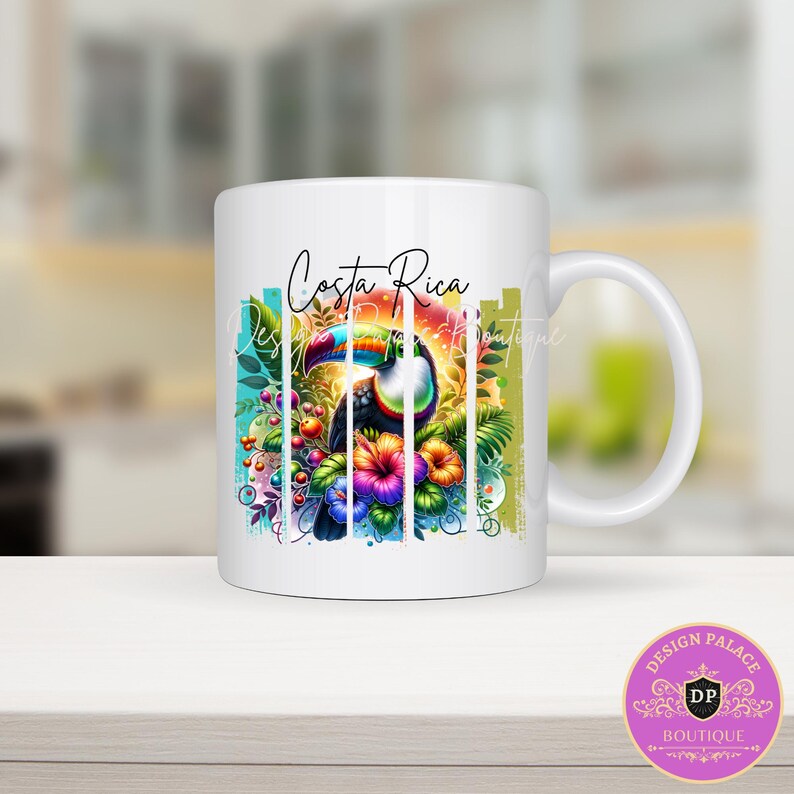 Costa Rica Paradise Brushstroke PNG, Tropical Wildlife Sublimation ...