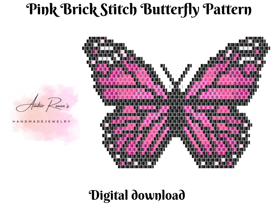 Pink Brick Stitch Butterfly Pattern - Etsy