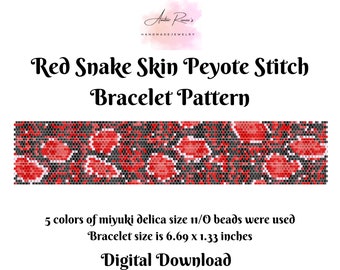 Snake Skin Bracelet Pattern Peyote Stitch Beading Pattern - Etsy