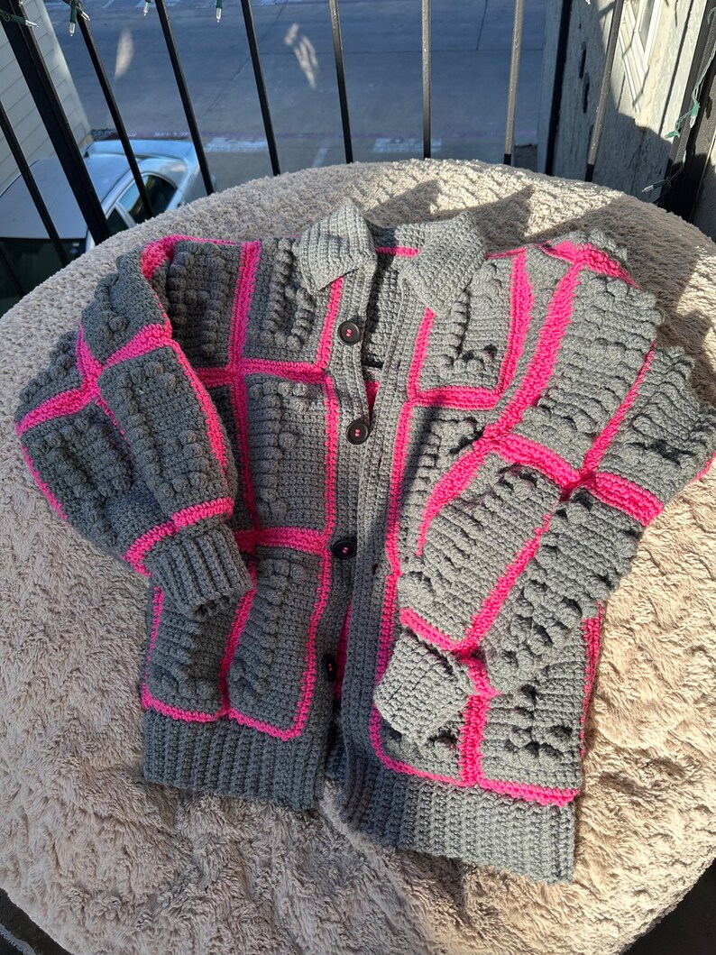 Bad Lie Alphabet Crochet Patchwork Button up Cardigan - Etsy