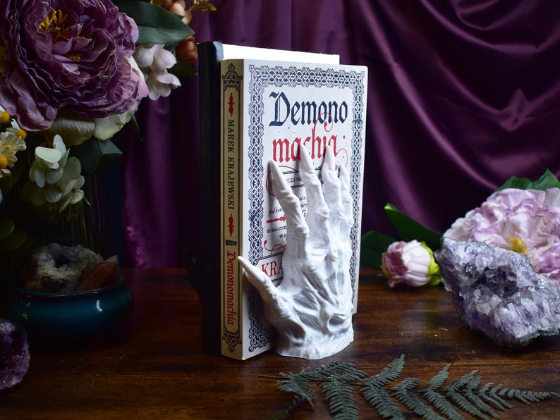 Devil Hand Bookend - Unique 3D Printed Gothic Home Decor, Unique Book ...