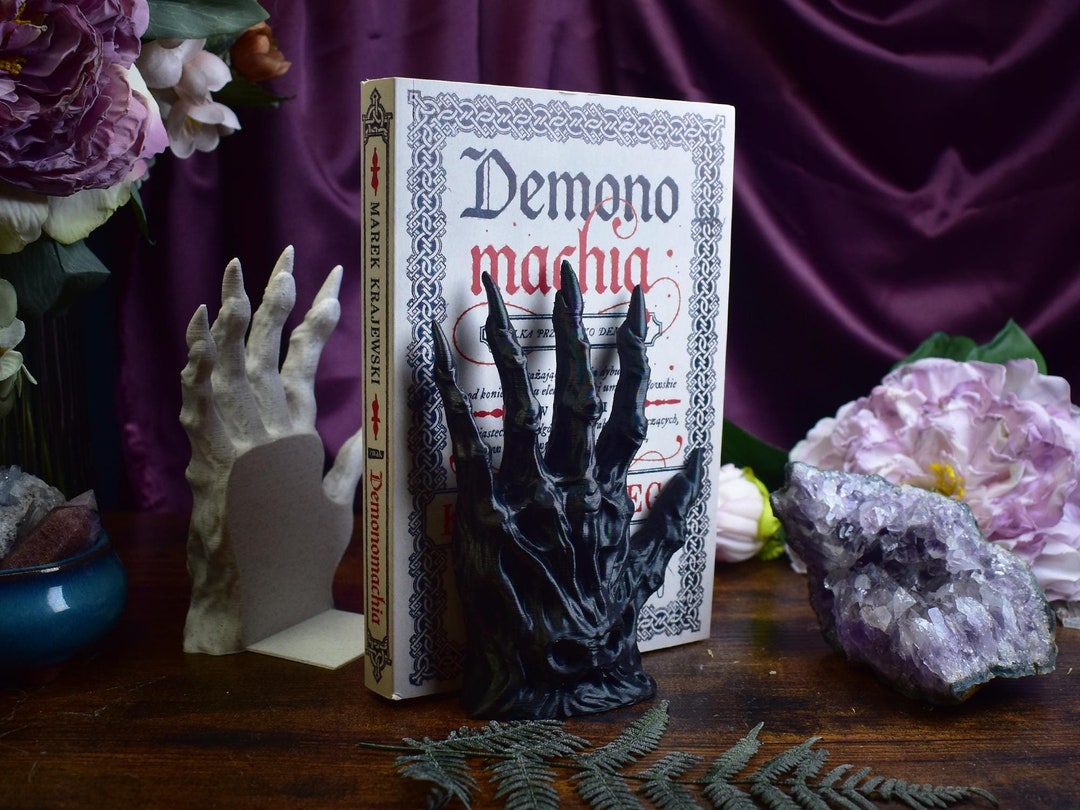 Devil Hand Bookend - Unique 3D Printed Gothic Home Decor, Unique Book ...