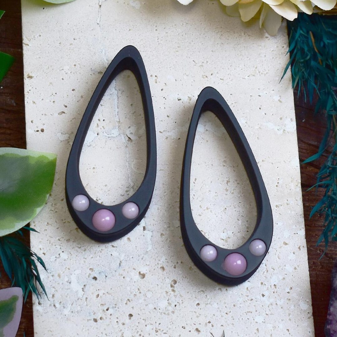 Teardrop Ear Plugs 25-100mm With Pink Jade | Pair | Unique Long ...