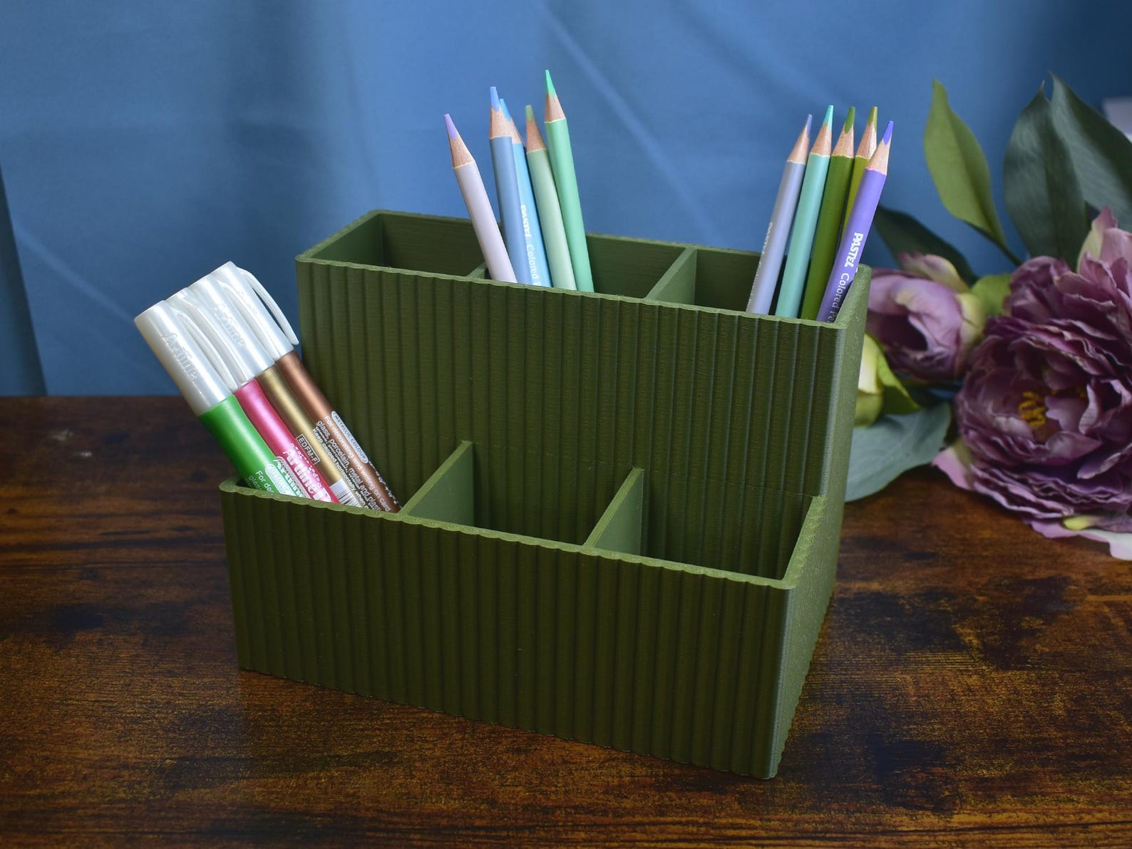Modern 3D Print Desktop Organizer, Pencil Storage, Drawing Supplies ...